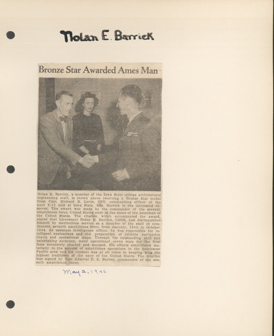 Nolan E. Barrick | Ames History Museum