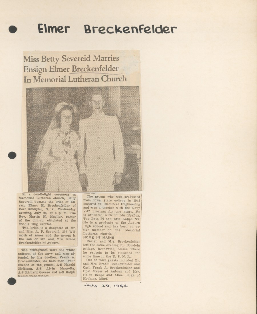 Elmer Breckenfelder | Ames History Museum