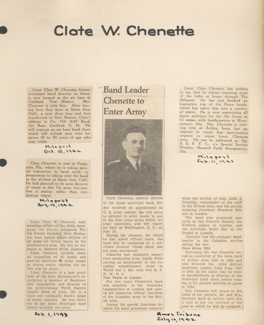 Clate W. Chenette | Ames History Museum