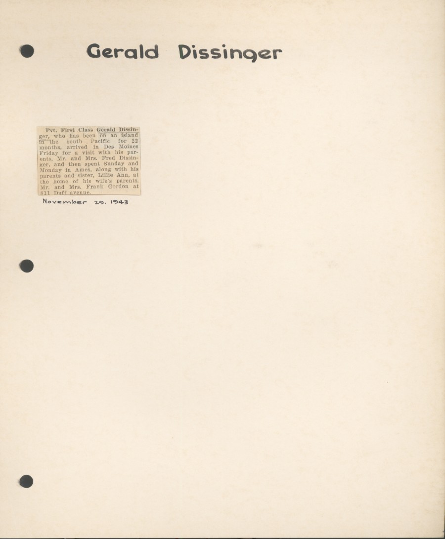 Gerald Dissinger | Ames History Museum