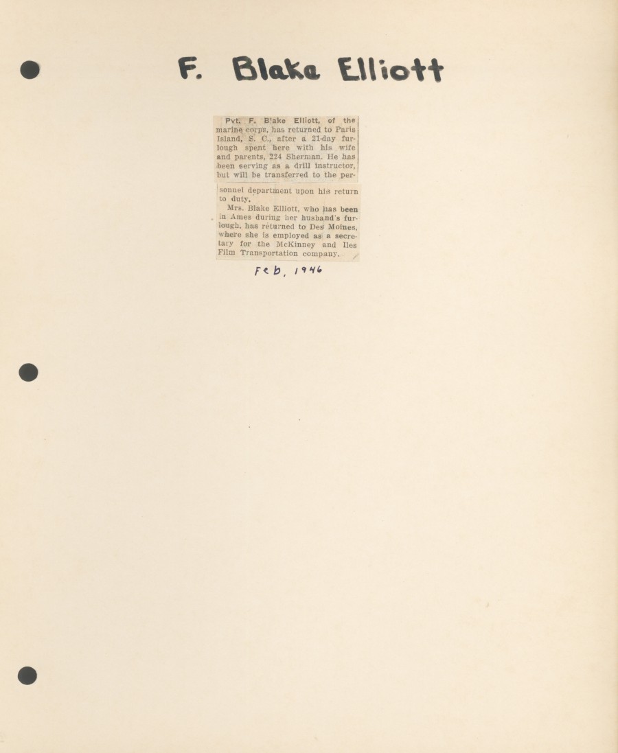 F. Blake Elliott | Ames History Museum