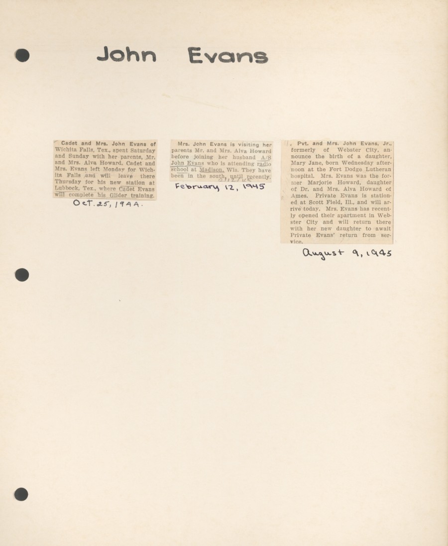 John Evans, Jr. | Ames History Museum