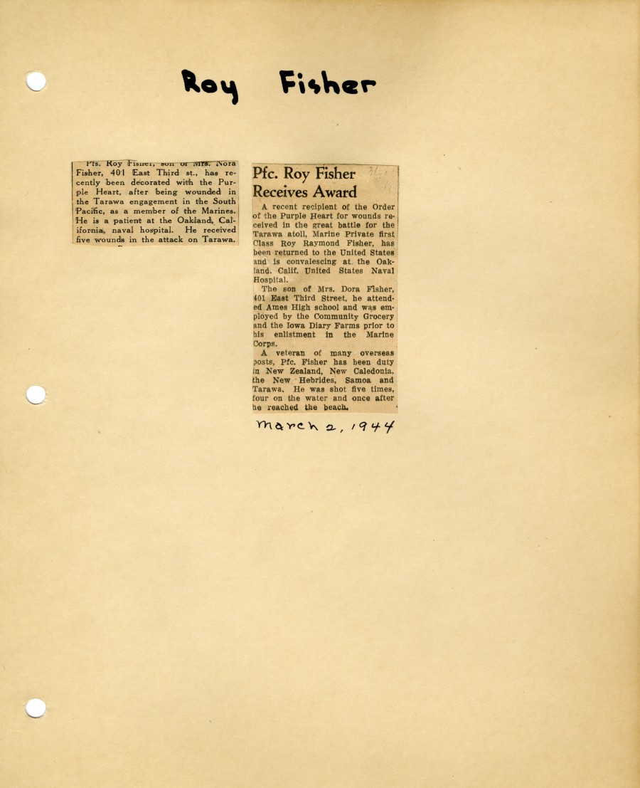 Roy Raymond Fisher | Ames History Museum