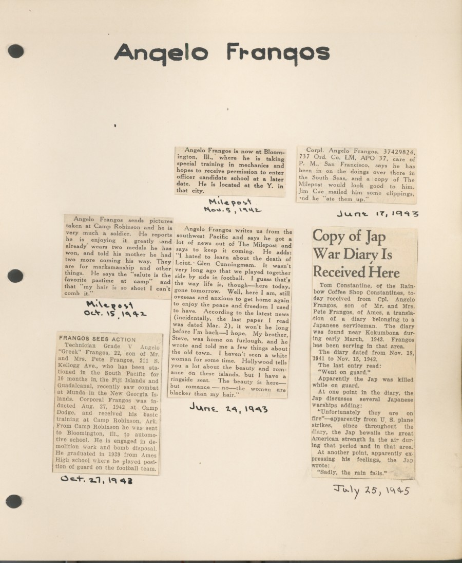 Angelo Frangos | Ames History Museum