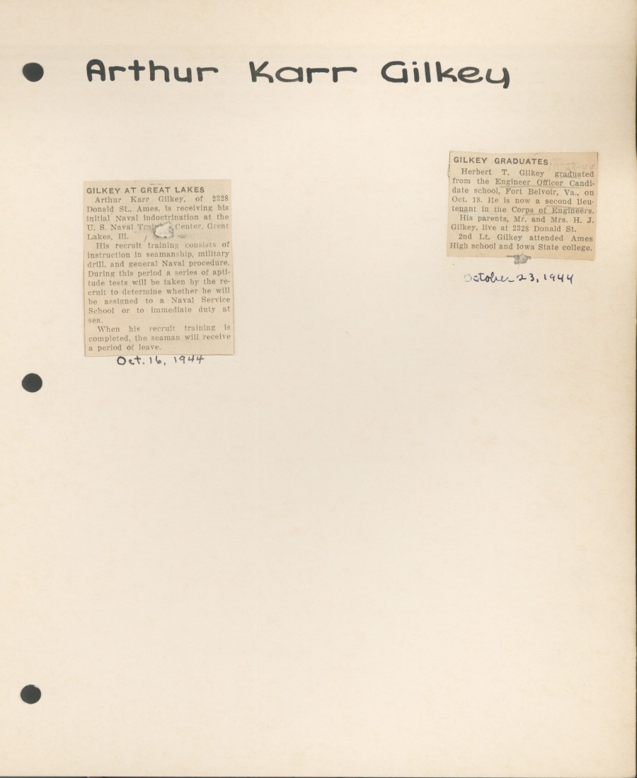 Arthur Karr Gilkey | Ames History Museum