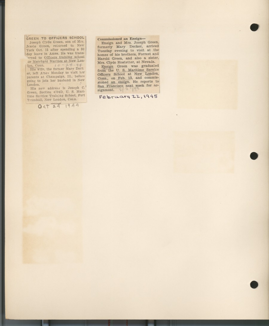 Joseph Clyde Green | Ames History Museum