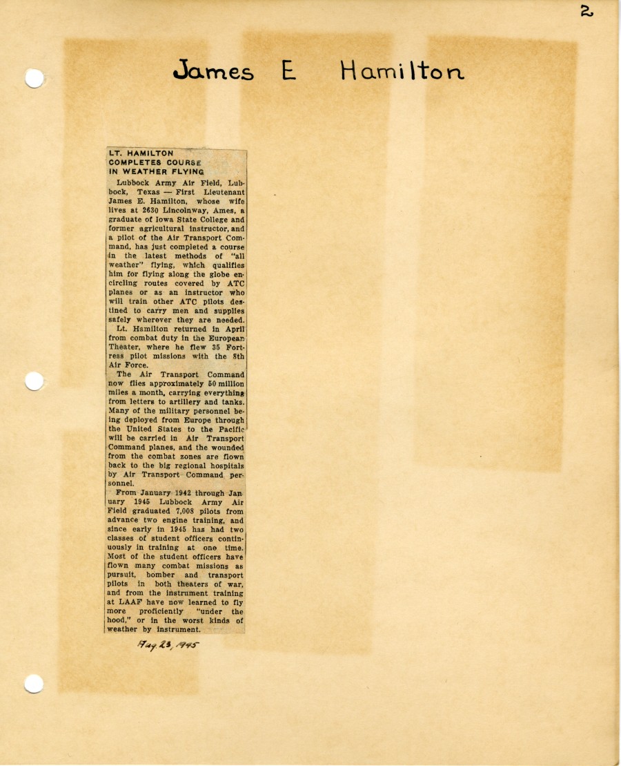 James E. Hamilton | Ames History Museum