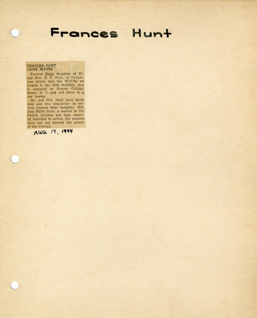 Frances Hunt | Ames History Museum