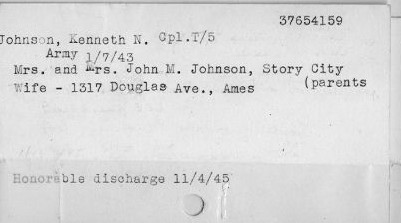 Kenneth N. Johnson | Ames History Museum