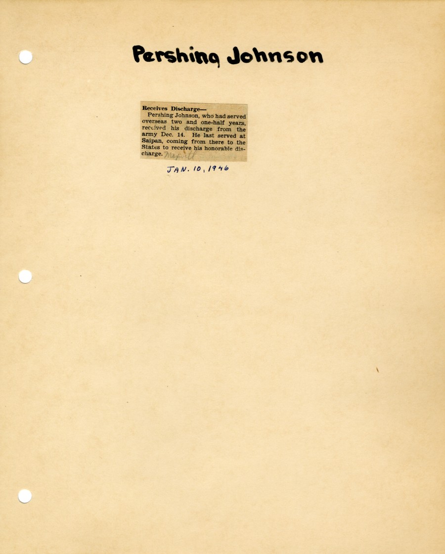 Pershing Johnson | Ames History Museum