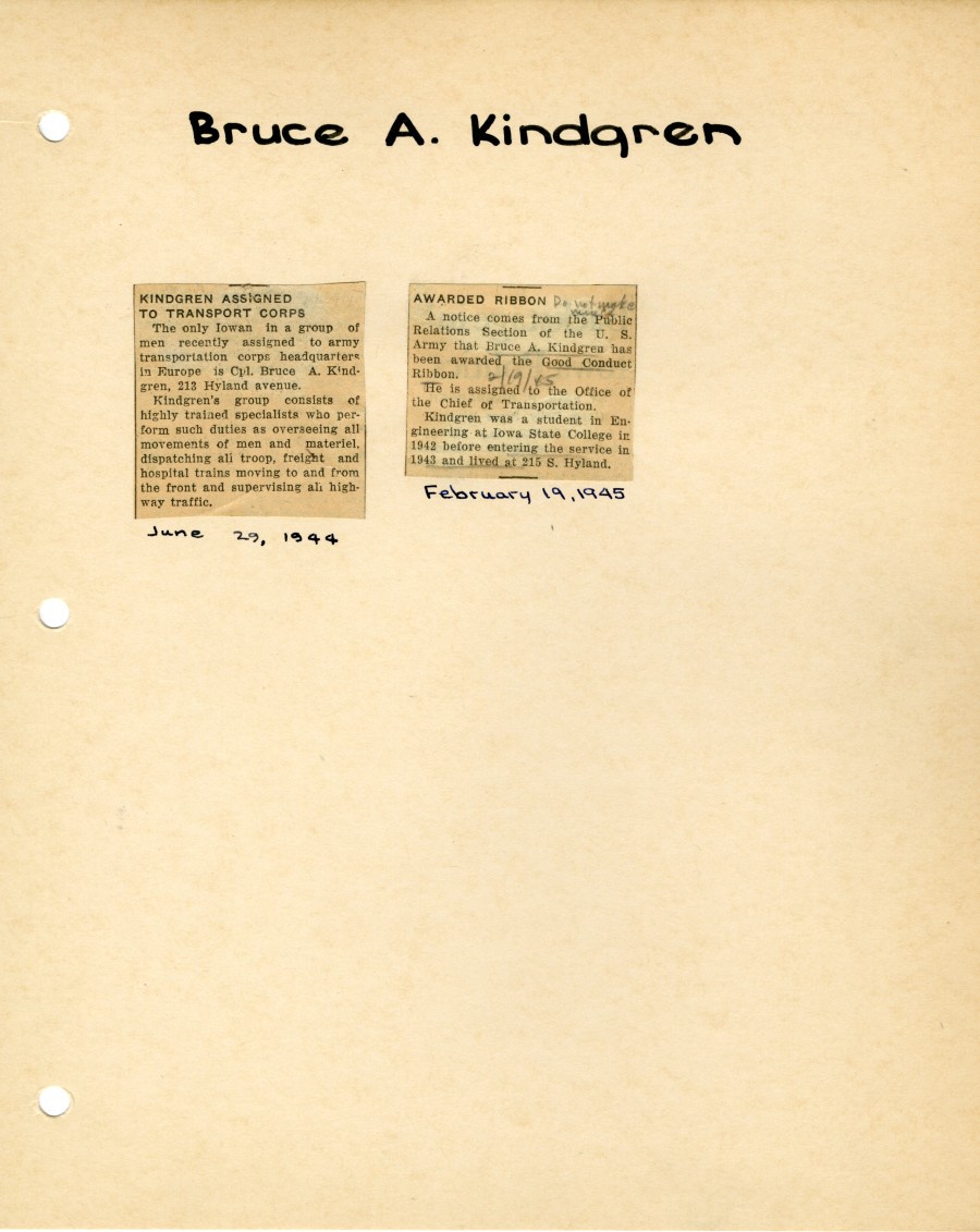 Bruce A. Kindgren | Ames History Museum