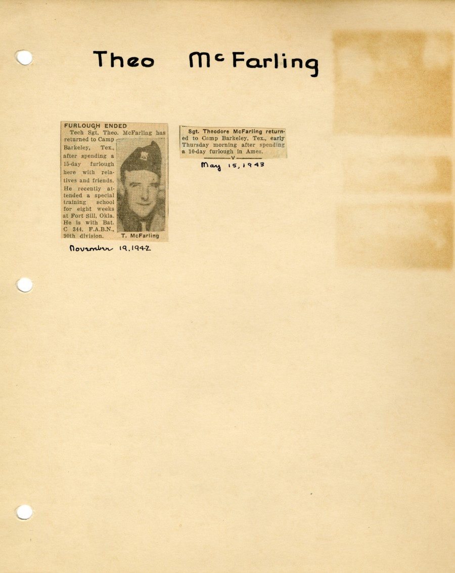 Theodore McFarling | Ames History Museum