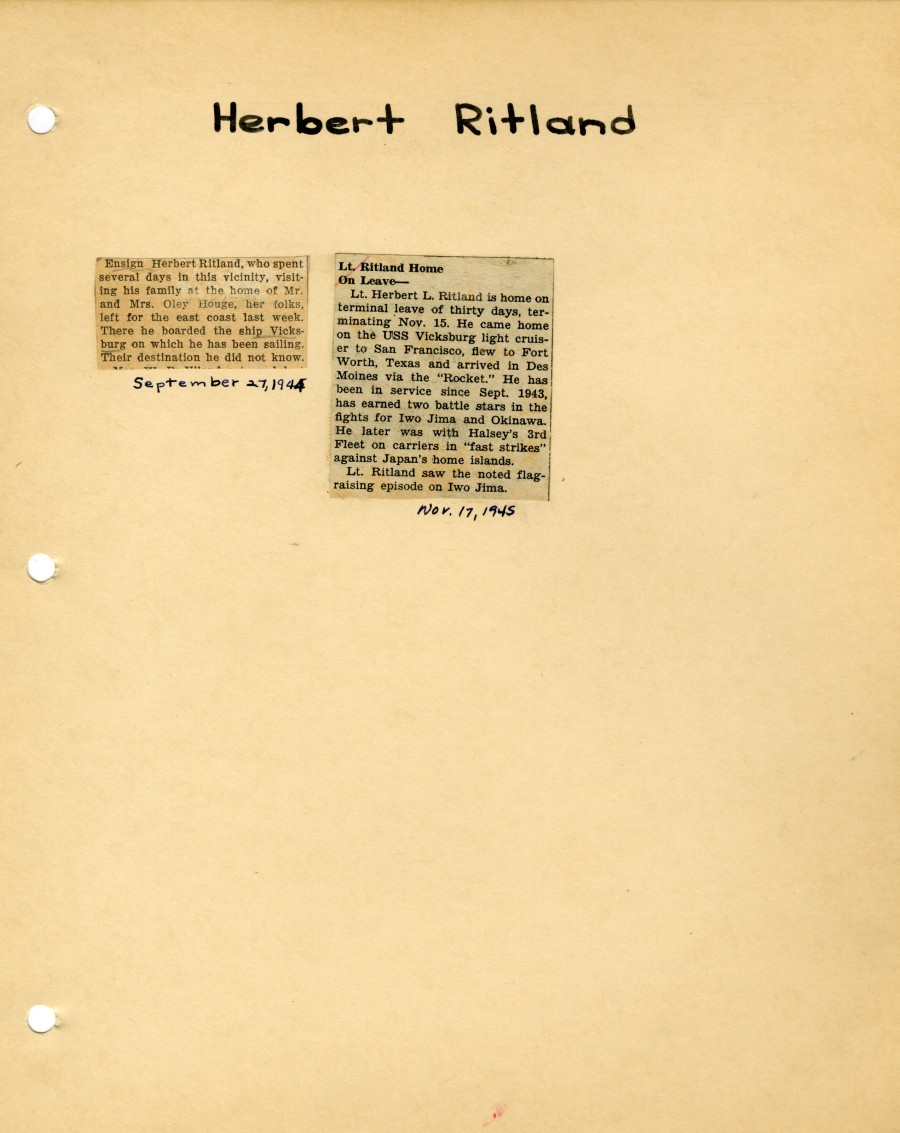 Herbert L. Ritland | Ames History Museum