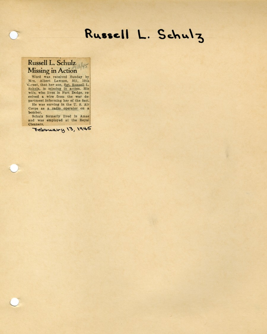 Russell L. Schultz | Ames History Museum
