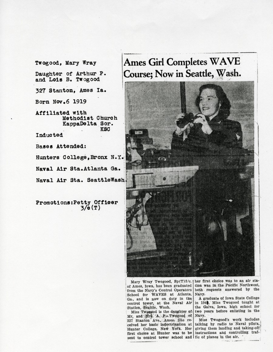 Mary Wray Twogood | Ames History Museum