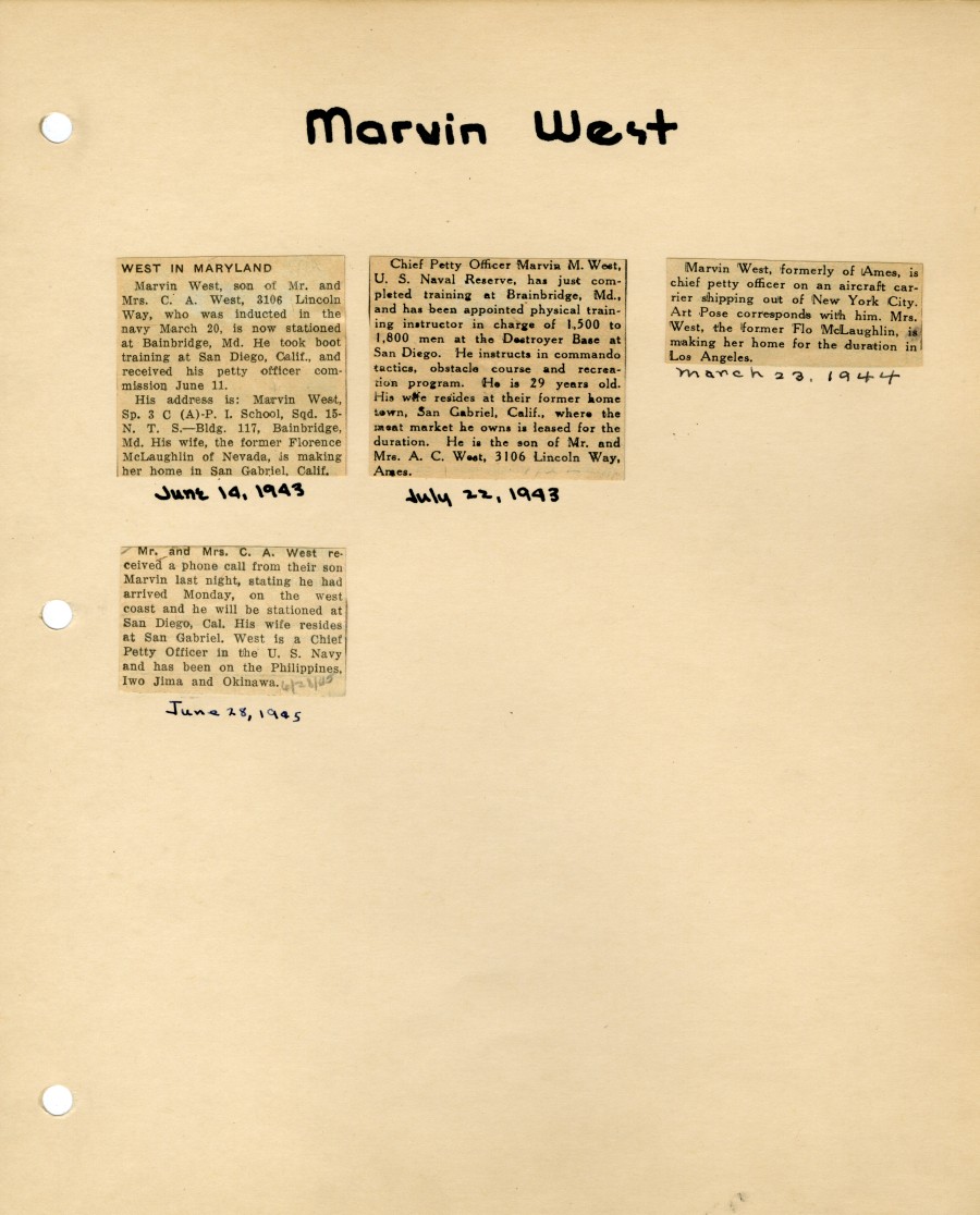 Marvin West | Ames History Museum